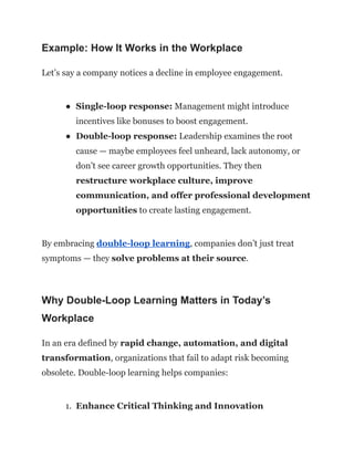 How Double-Loop Learning Transforms Employee Mindsets for Continuous ...