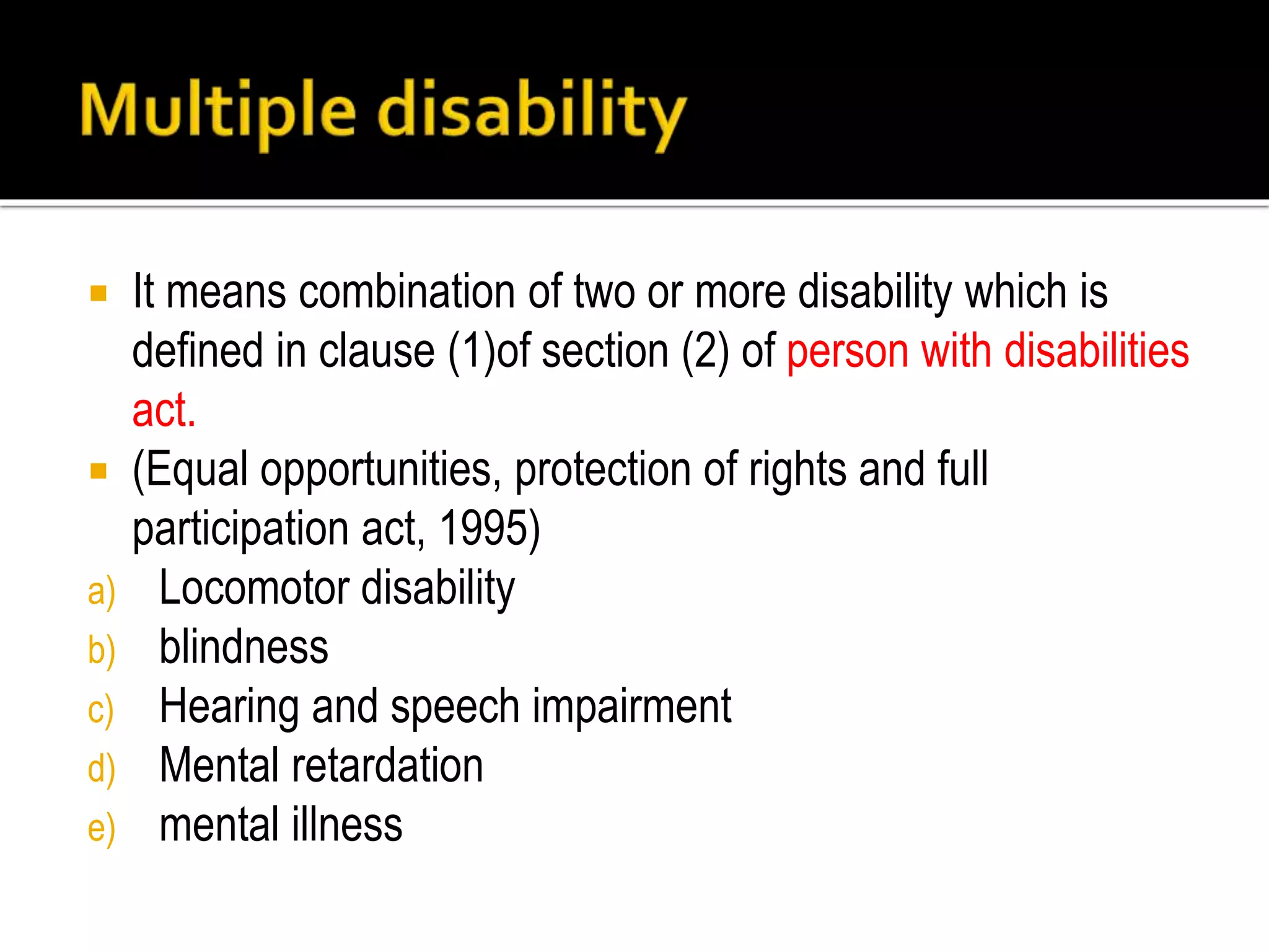 Multiple disability formula | PPTX
