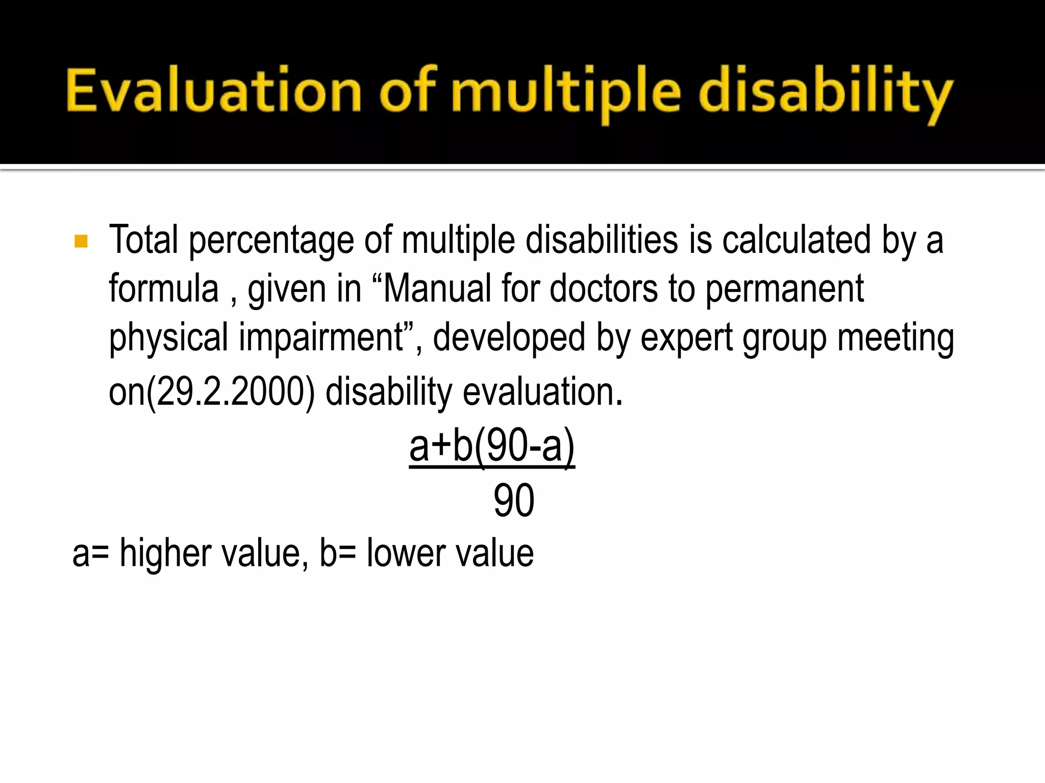 Multiple disability formula | PPTX