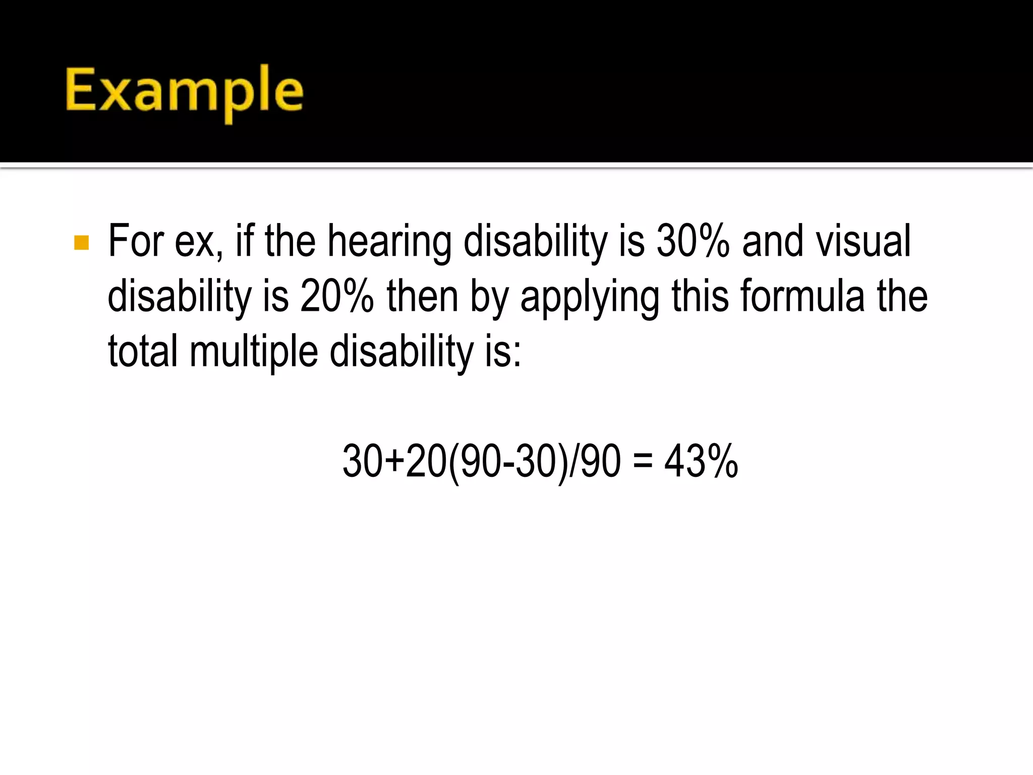 Multiple disability formula | PPTX