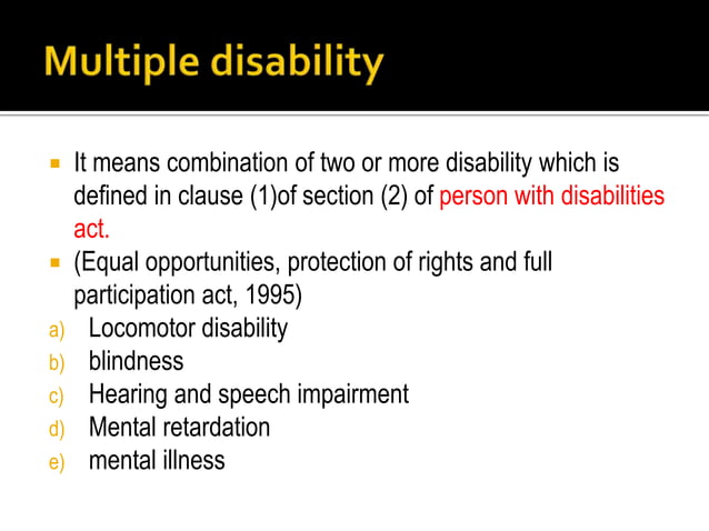 Multiple disability formula | PPTX | Medical Health