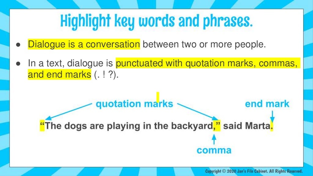 How do we correctly include dialogue into our writing_ .pptx