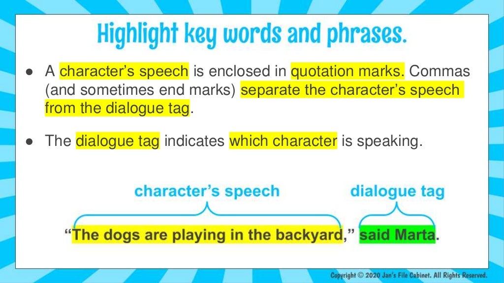 How do we correctly include dialogue into our writing_ .pptx