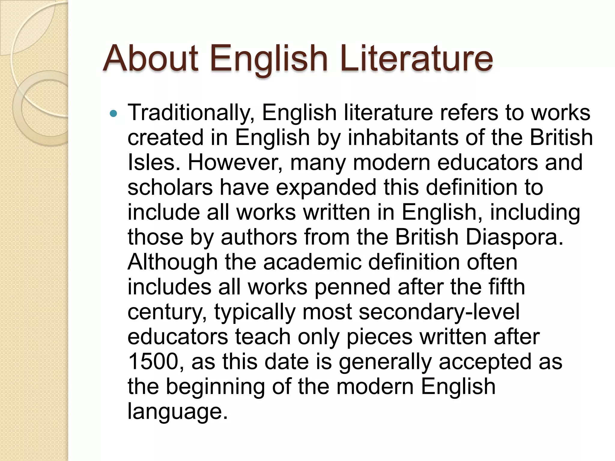 How Do We Define English Literature? | PPTX | Education