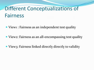 How do we go about investigating test fairness | PPTX