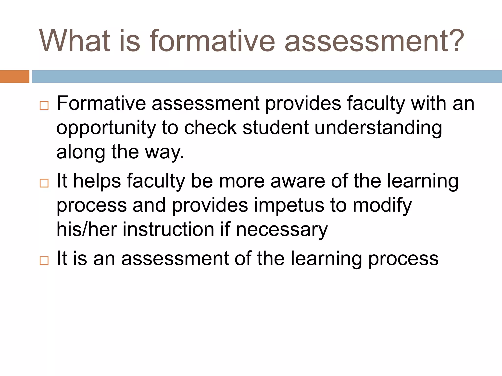 Formative Assessment Classroom Techniques (FACTs) | PPTX