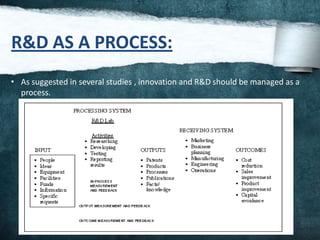 How do we measure of r & d (research and development) in companies | PPTX