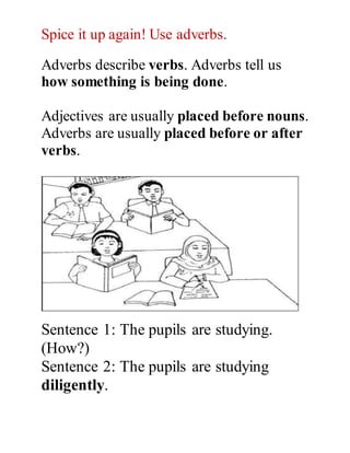 How do we use adjectives in our writing | PDF