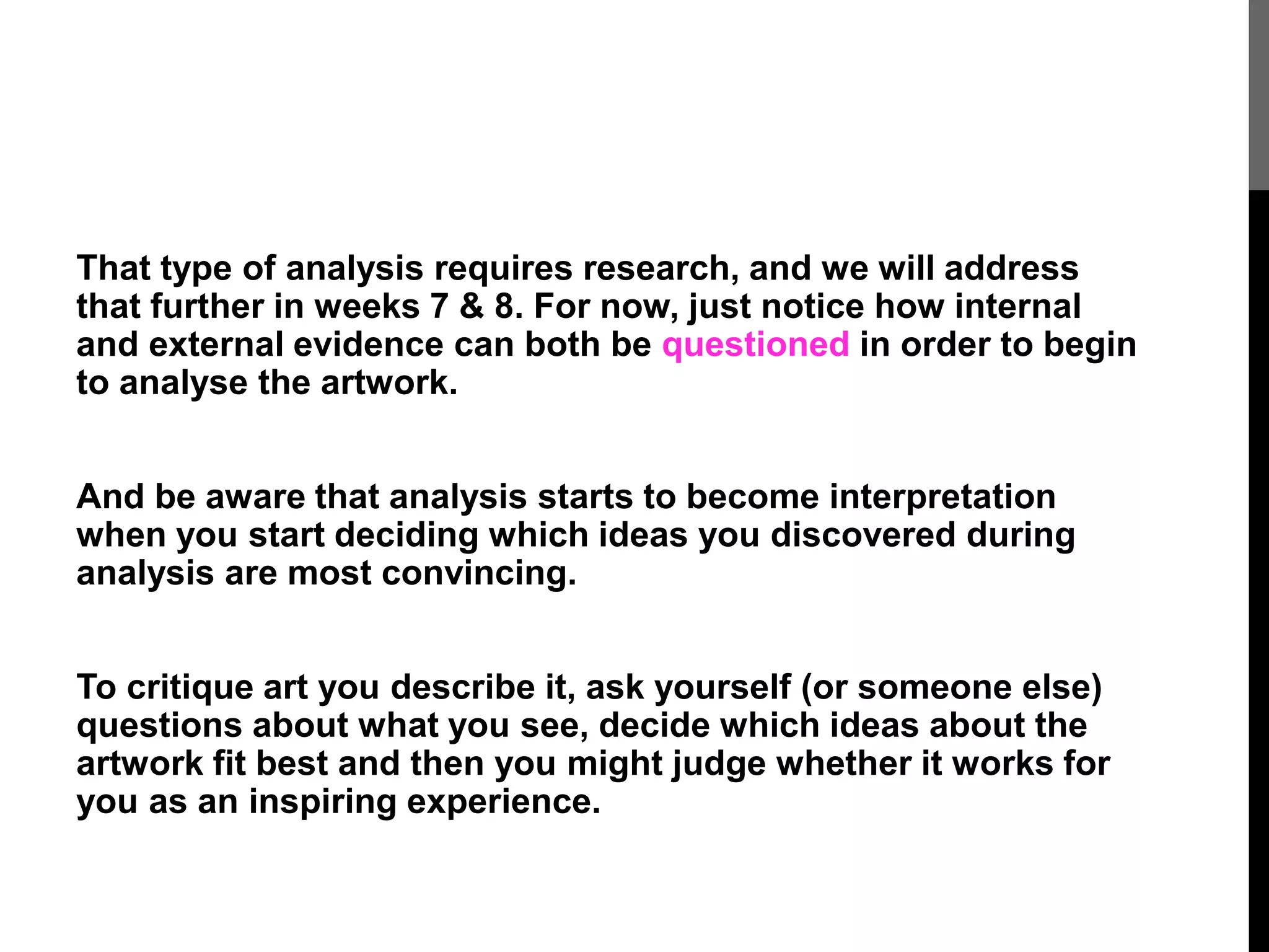 How do you analyse an artwork | PPTX