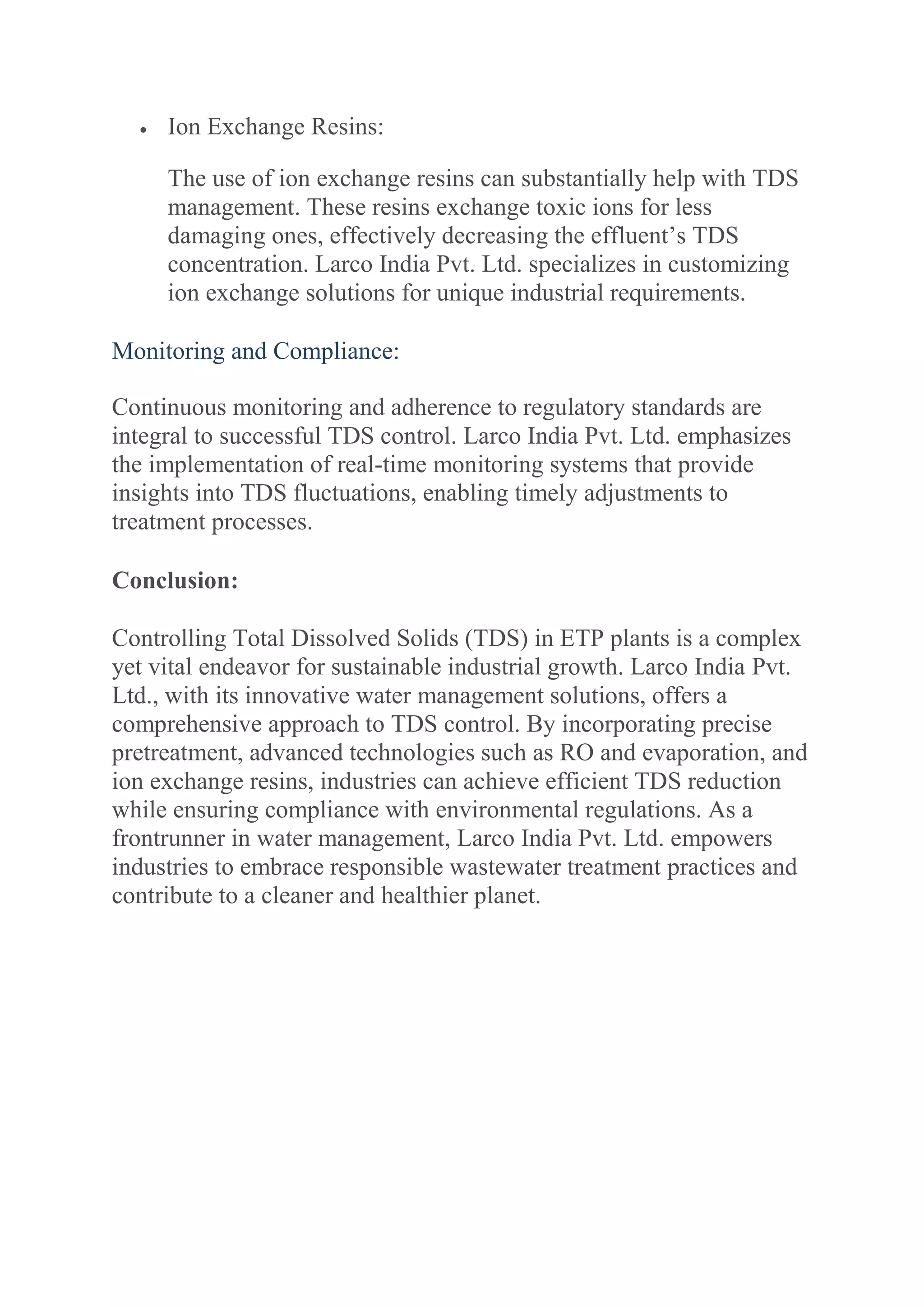 HOW DO YOU CONTROL TDS IN ETP PLANT.docx