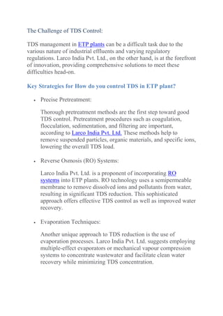 HOW DO YOU CONTROL TDS IN ETP PLANT.docx