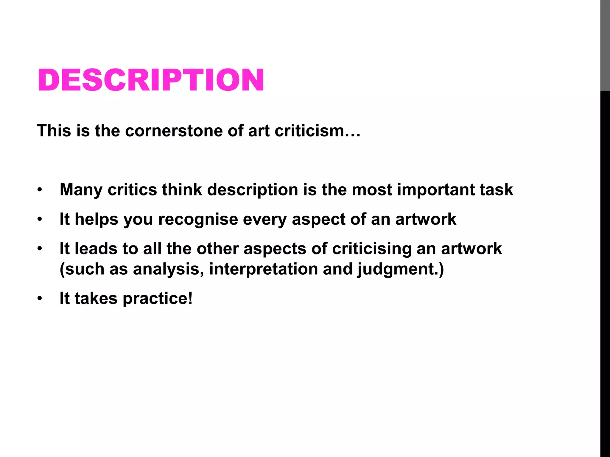 How do you describe an artwork | PPTX