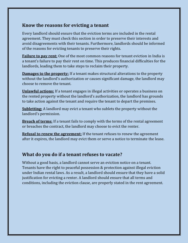 How do you evict a troublesome tenant as a landlord in India.pdf