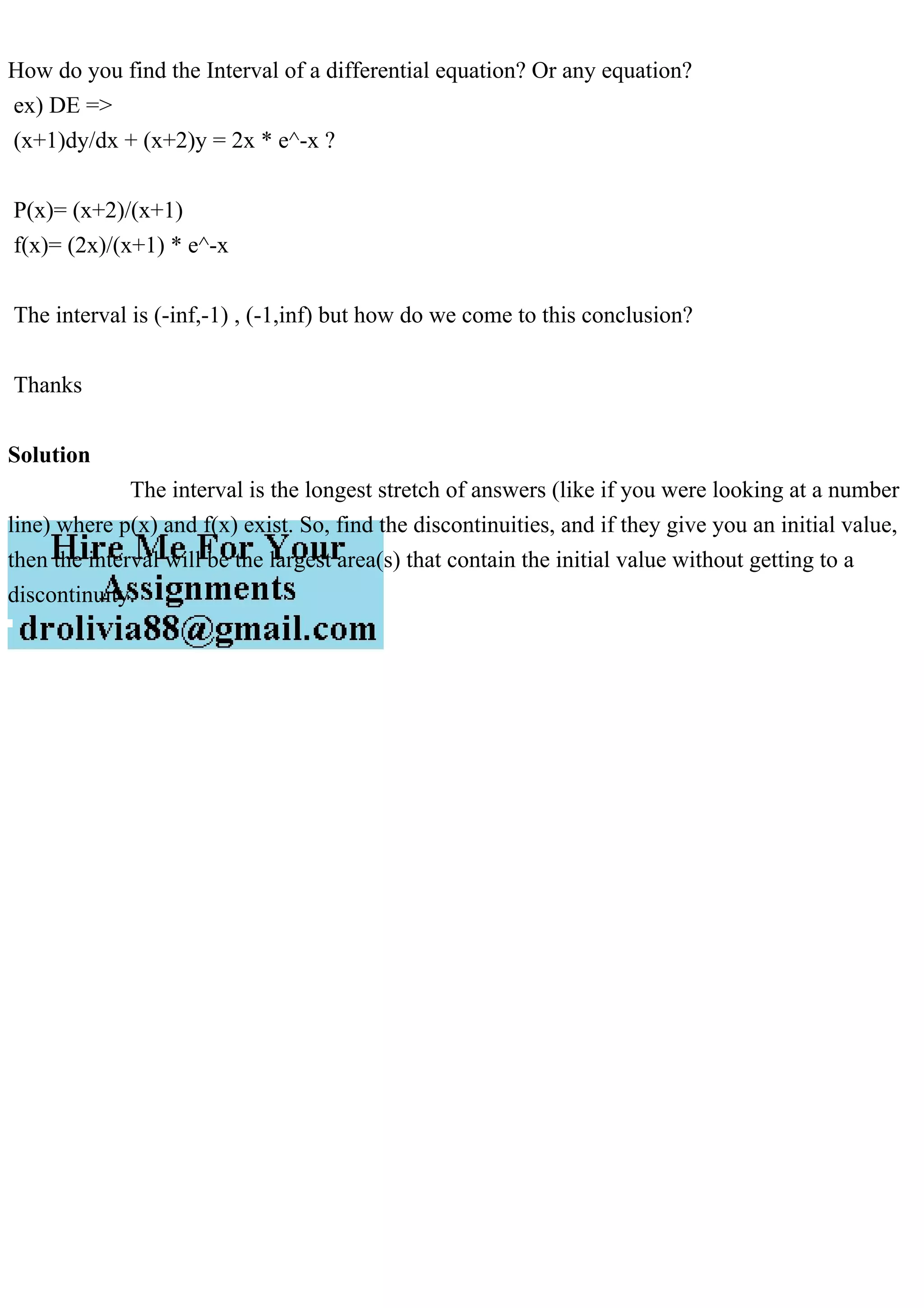 How do you find the Interval of a differential equation Or any equa.pdf