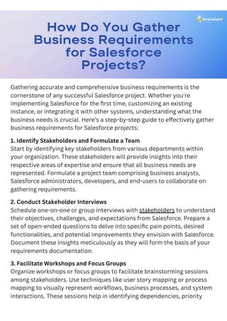 How Do You Gather Business Requirements for Salesforce Projects | PDF