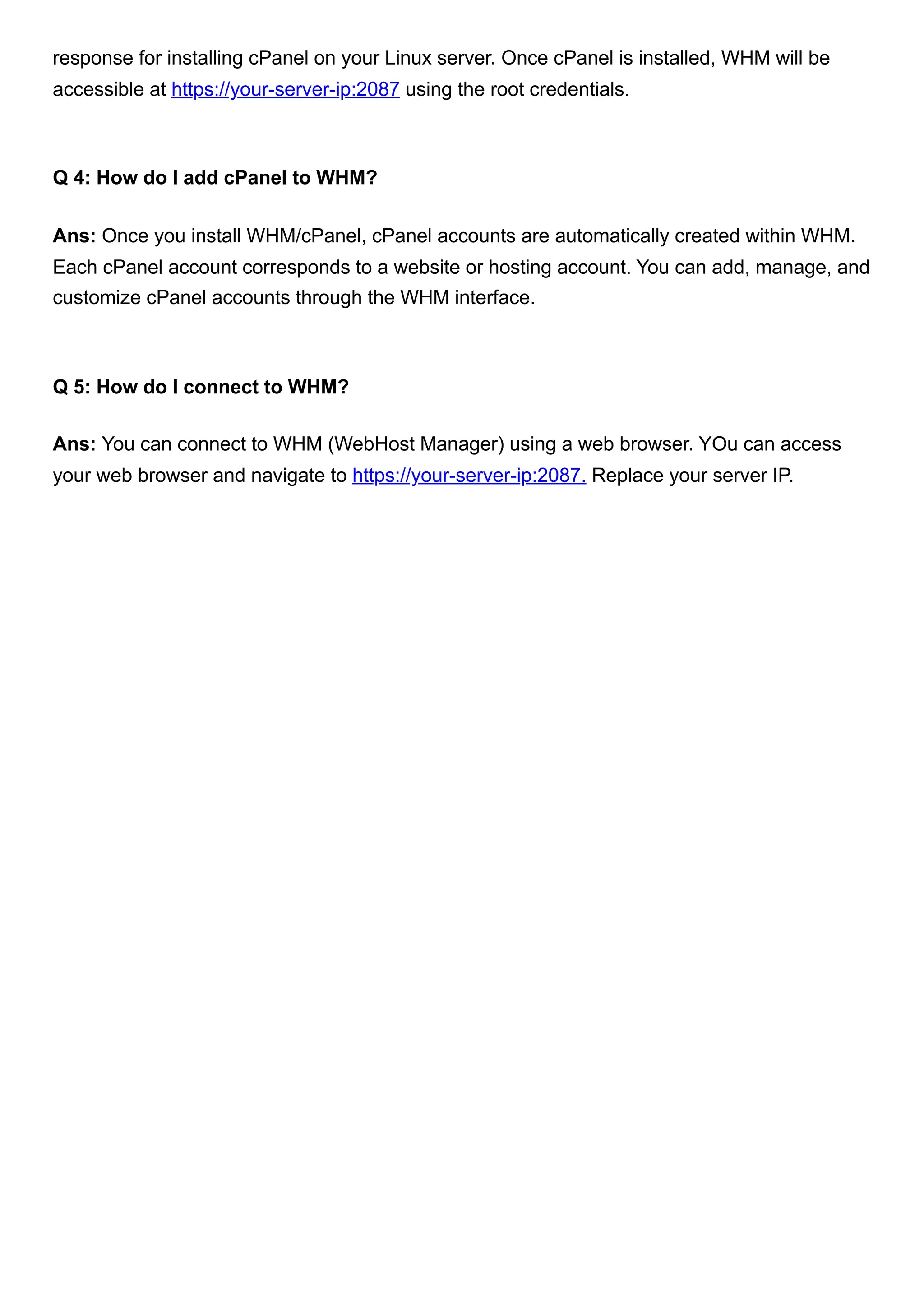 How do you install the WHM and cPanel on AlmaLinux? | PDF