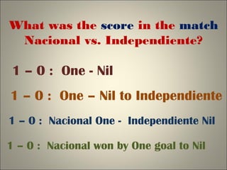 How to you say soccer score | PPT
