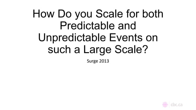 How Do you Scale for both Predictable and Unpredictable Events on such ...