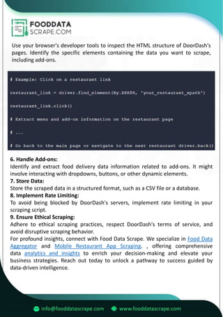How Do You Scrape DoorDash Restaurant And Menu Data For Culinary ...