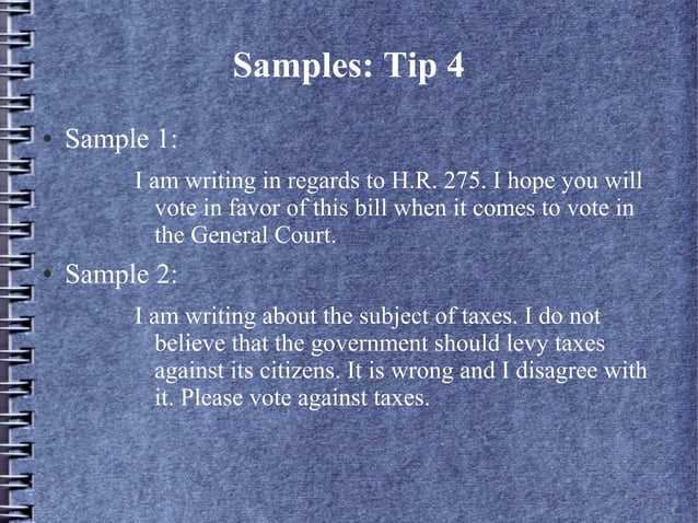 How do you write a letter to your representative | ODP