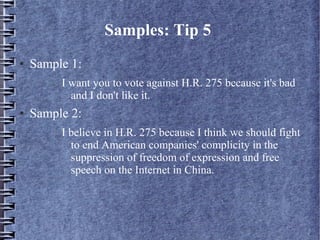 How do you write a letter to your representative | ODP