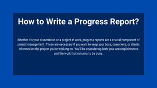 How do you write a Progress Report.pdf