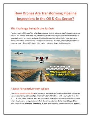 How Drones Are Transforming Pipeline Inspections in the Oil & Gas ...