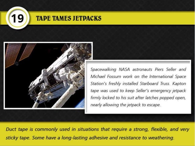 How duct tape helps nasa astronauts in space | PPT