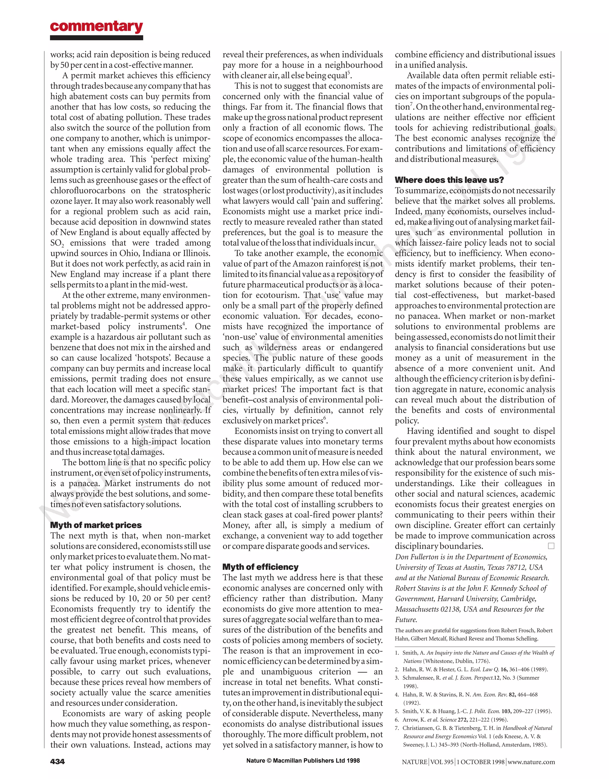 How economists see the environment | PDF