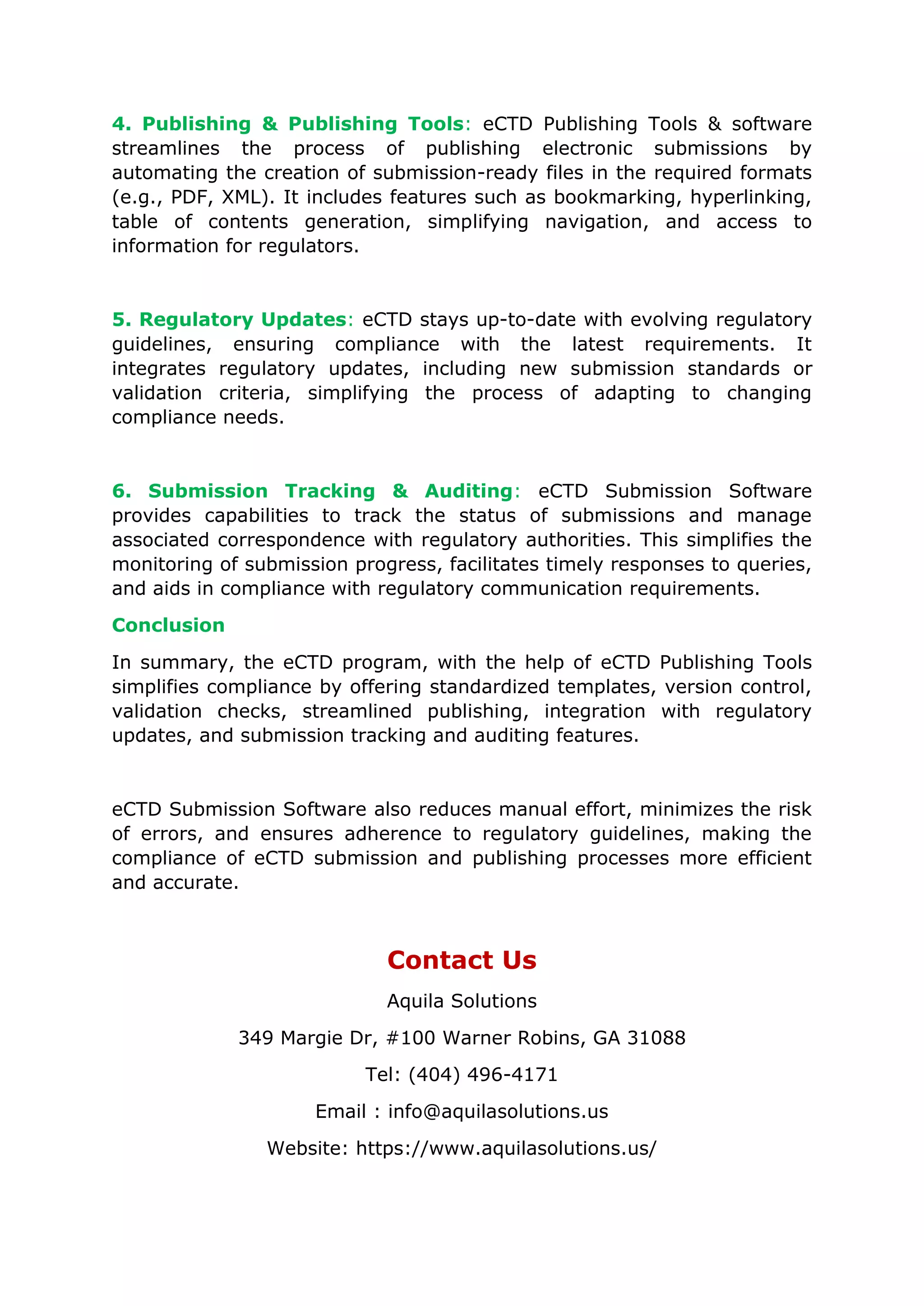 How eCTD Software Simplifies Compliance of Submission & Publishing Process? | PDF