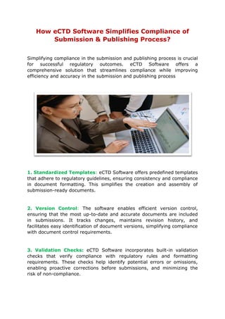 How eCTD Software Simplifies Compliance of Submission & Publishing ...