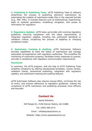 How eCTD Software Simplifies Compliance of Submission & Publishing ...