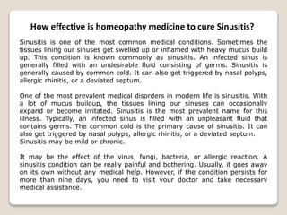 How effective is homeopathy medicine to cure Sinusitis? | PPT