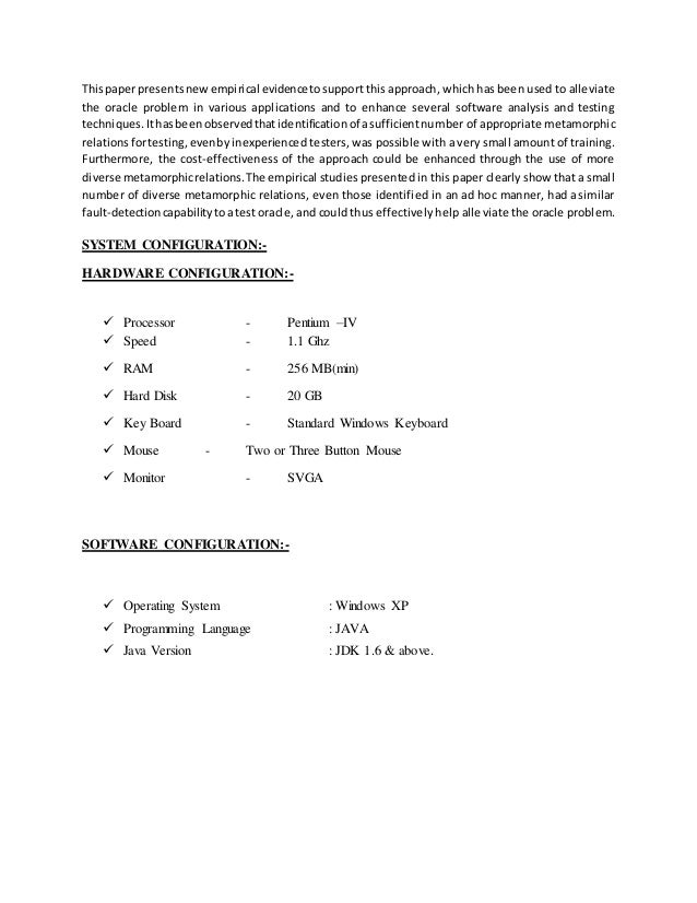 Ieee 2014 Java Software Engineer Projects How Effectively Does Metamorphic Testing Alleviate The