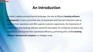How Efficient Banking Software Development Can Streamline Your Business? | PPTX | Computer ...