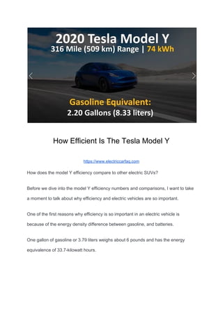 How Efficient Is The Tesla Model Y | PDF