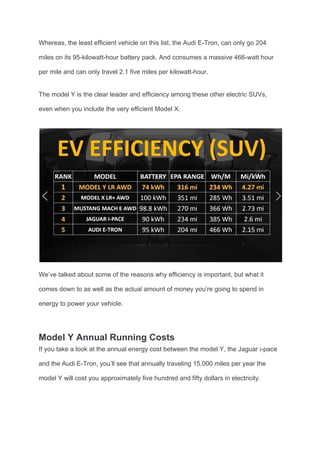 How Efficient Is The Tesla Model Y | PDF