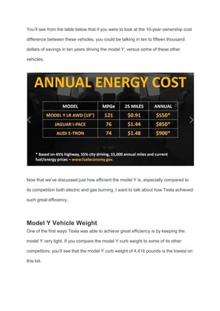 How Efficient Is The Tesla Model Y | PDF