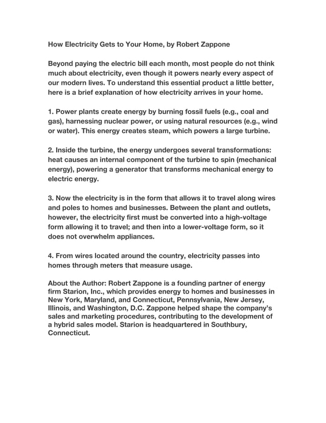 How electricity gets to your home | DOC | Power and Energy Industry ...