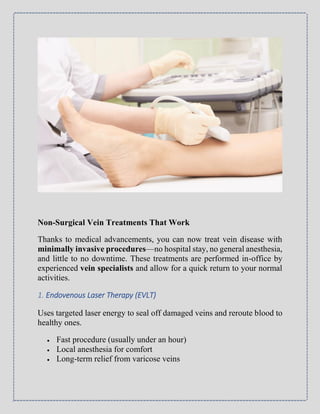How Endovenous Laser Therapy, Sclerotherapy, and RFA Offer Lasting ...