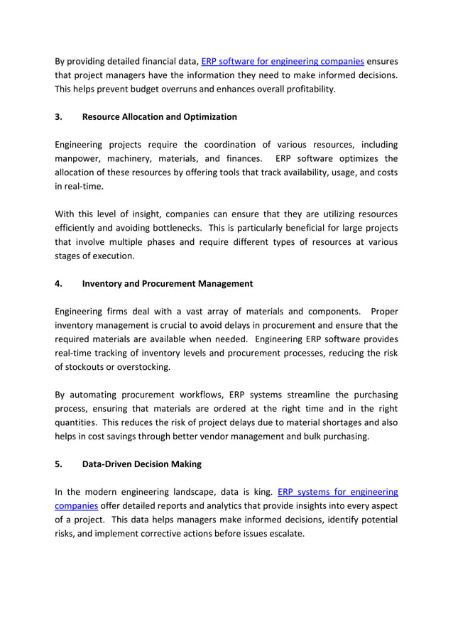 How Engineering ERP Software Streamlines Project Management and Workflow | PDF