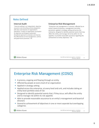 How ERM and audit work together, a combined assurance approach | PDF