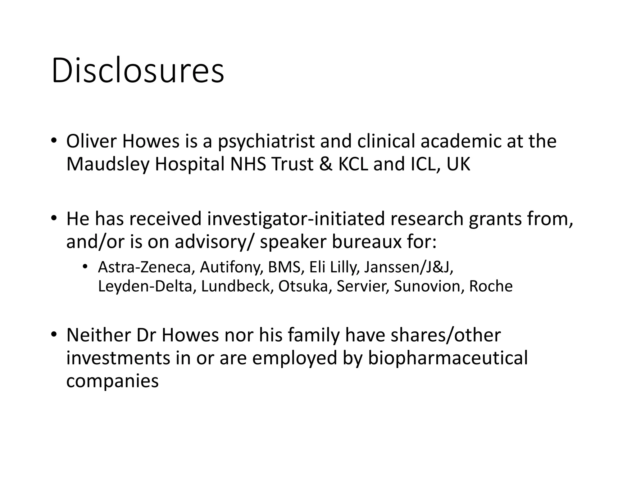 Oliver Howes - Treatment-Resistant Schizophrenia: New Guidelines on ...