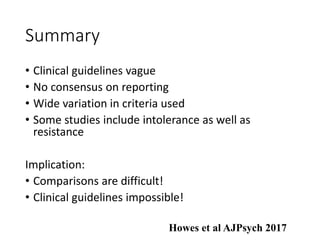 Oliver Howes - Treatment-Resistant Schizophrenia: New Guidelines on ...