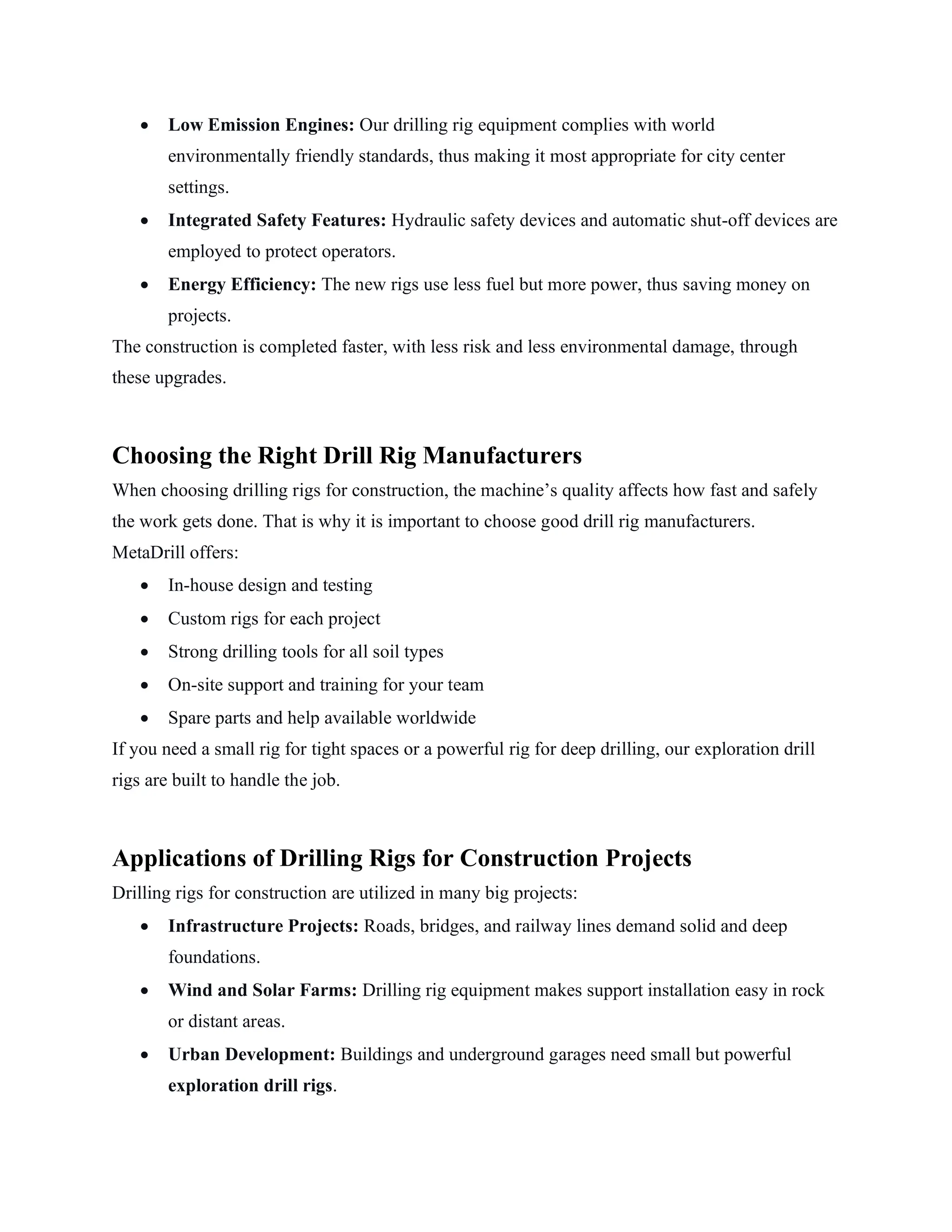 How Exploration Drill Rigs Support Large-Scale Construction. | PDF