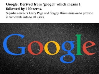 How famous brands got their names | PPTX