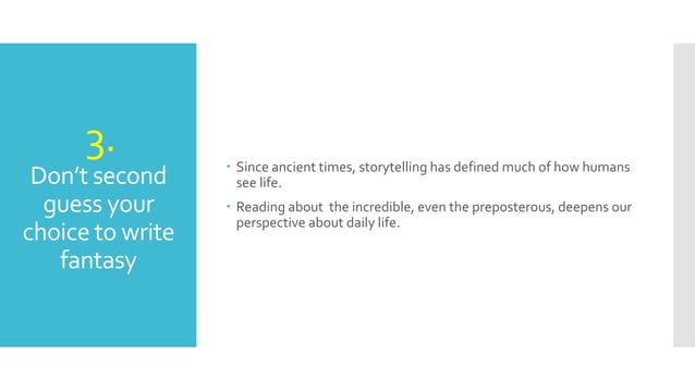 8 Reasons to Write Fantasy Fiction | PPT