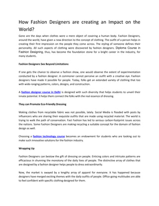 How Fashion Designers are creating an Impact on the World.docx