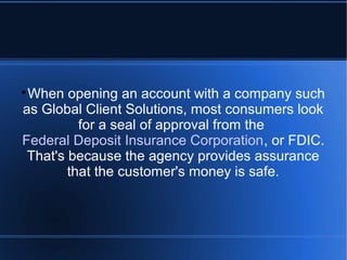 How Federal Deposit Insurance Works | PPT