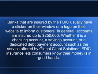 How Federal Deposit Insurance Works | PPT